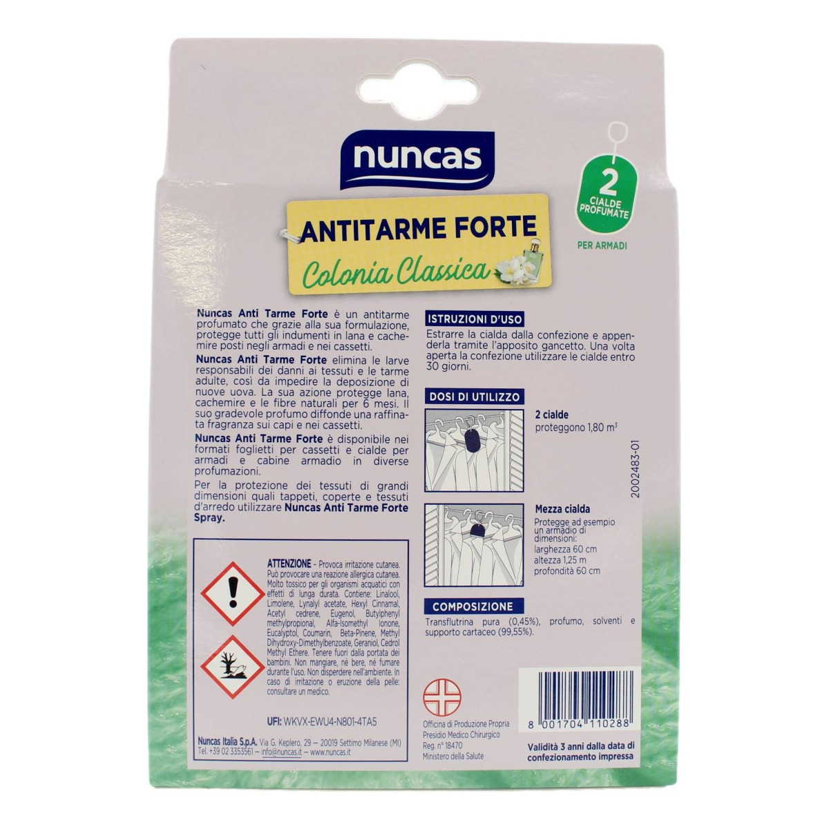 Nuncas Antitarme Forte Colonia Classica 2 Cialde