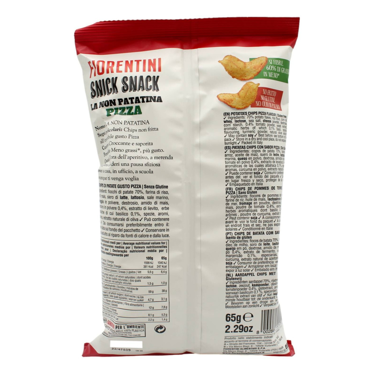 Fiorentini Snick Snack La Non Patatina Pizza 65 Gr – Drogheria Olimpia