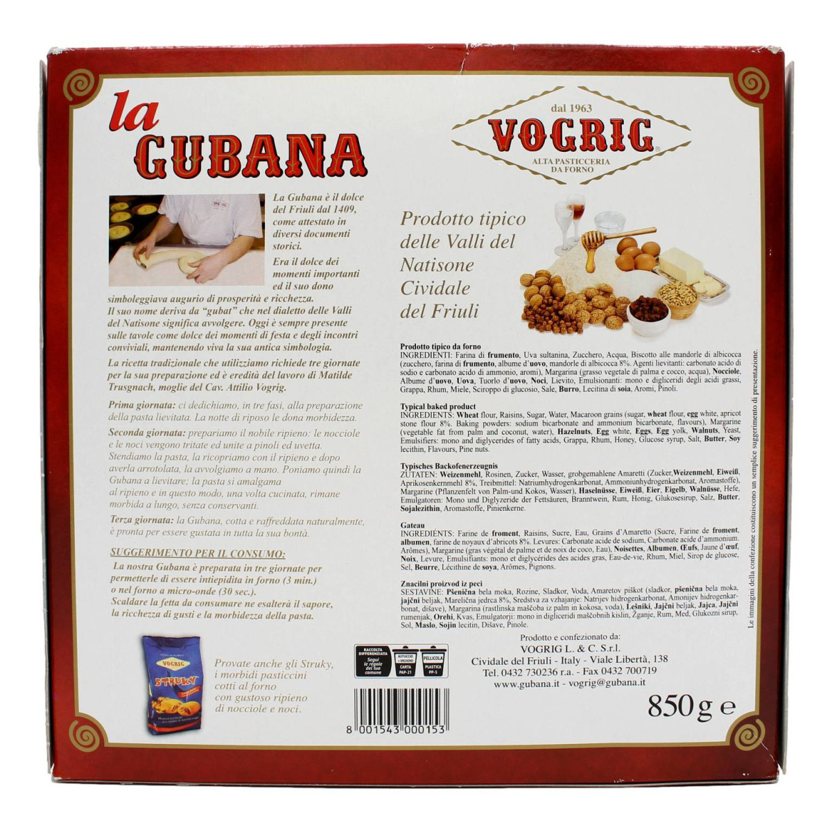 Vogrig La Gubana Delle Valli del Natisone 850 Gr – Shop Online