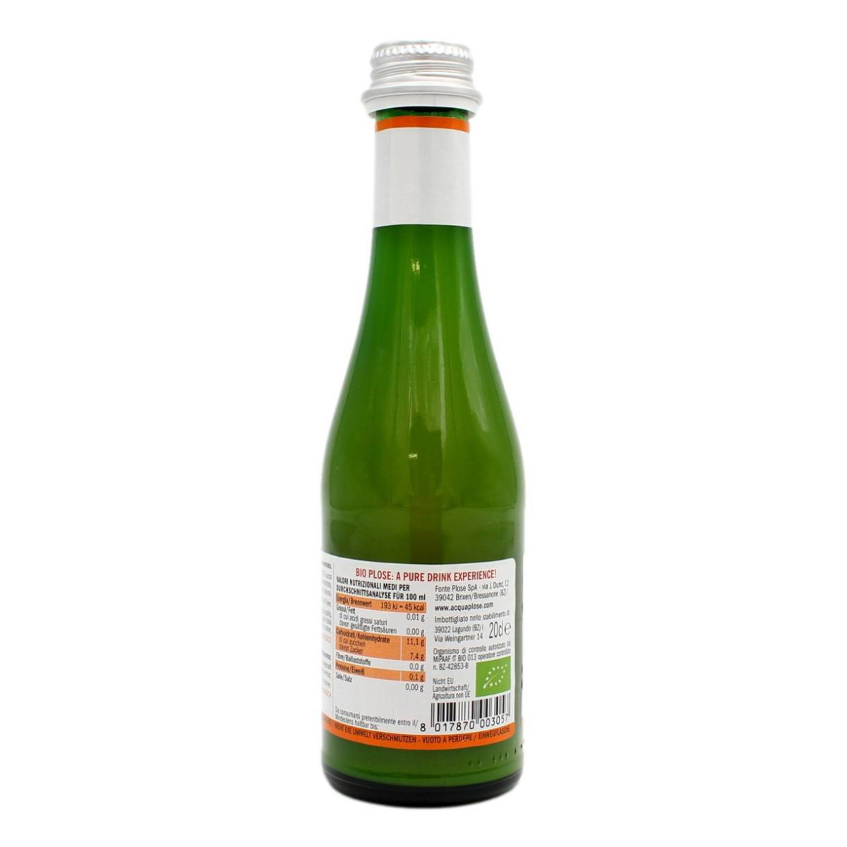 Plose 100% Bio Succo D'arancia 200 Ml – Shop Online