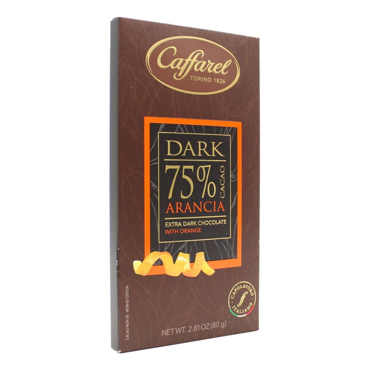 Caffarel Tavoletta Dark 75% Cacao e Arancia 80 Gr – Shop Online