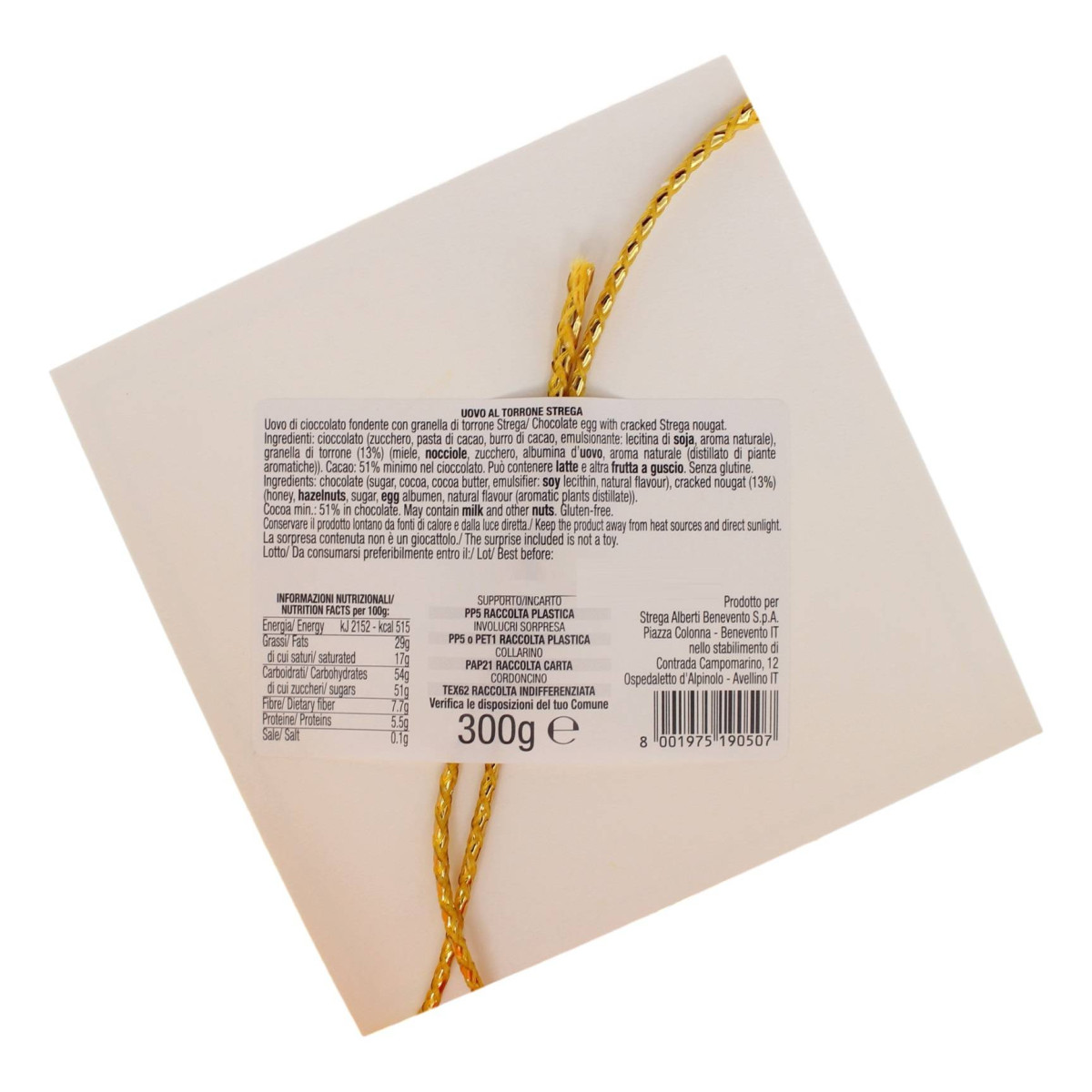 Strega Alberti Uovo Di Cioccolato Fondente Al Torrone Strega 300 Gr