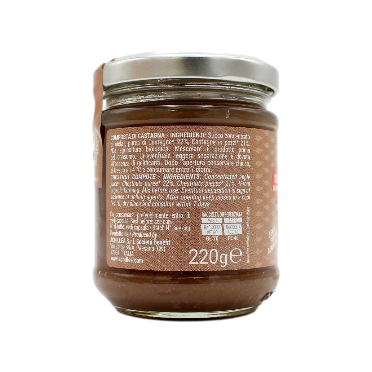 Achillea Bio Frutta Sì Composta di Castagna 220 gr - Drogheria Olimpia